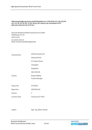 Wind observer 90 windguard test report | PDF