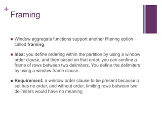 Window aggregate functions | PPT