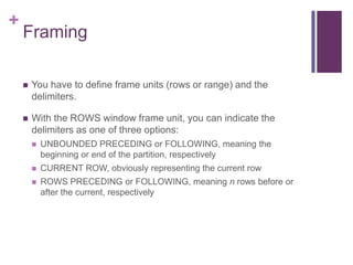 Window aggregate functions | PPT