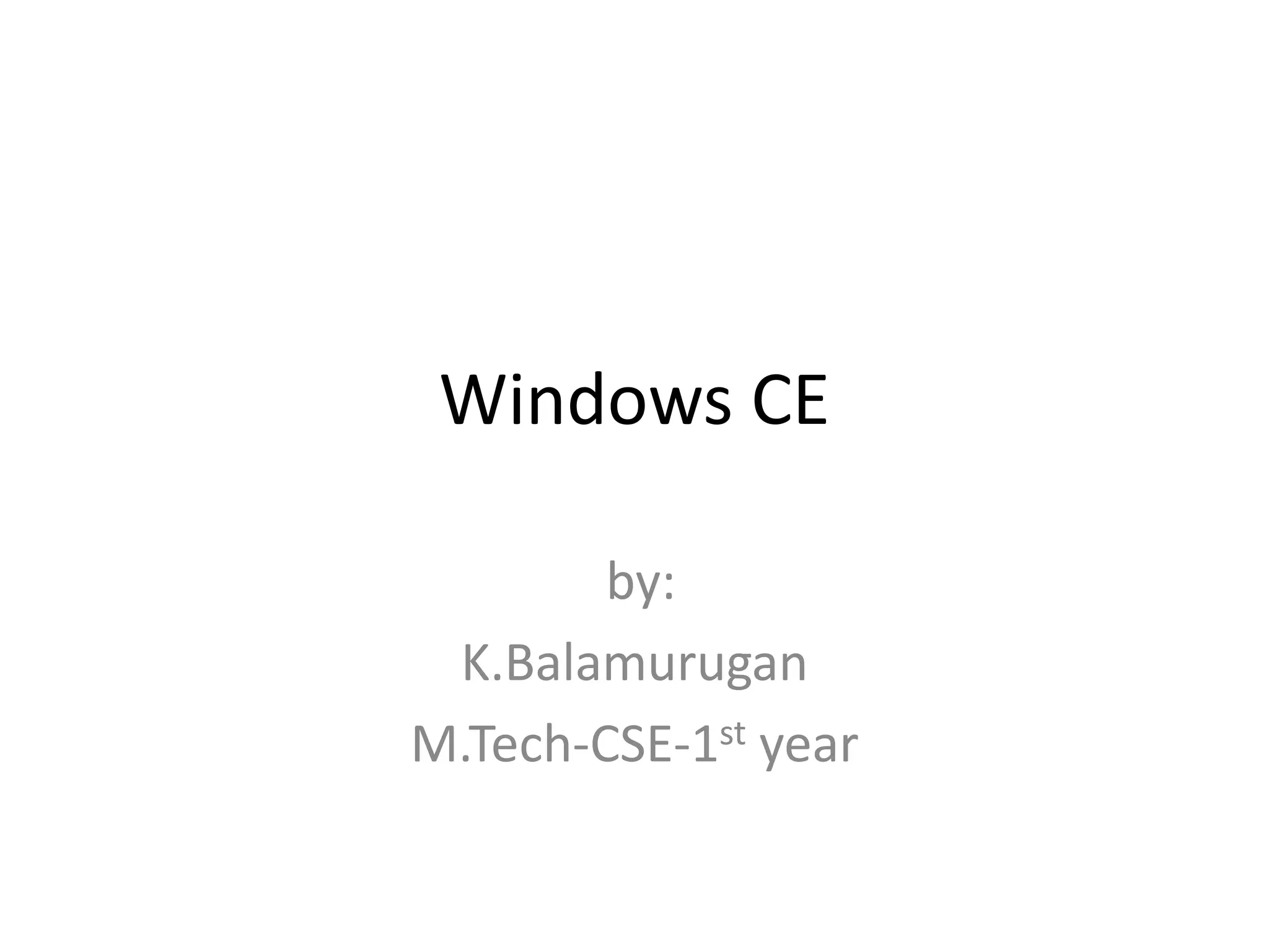 Window ce | PPT