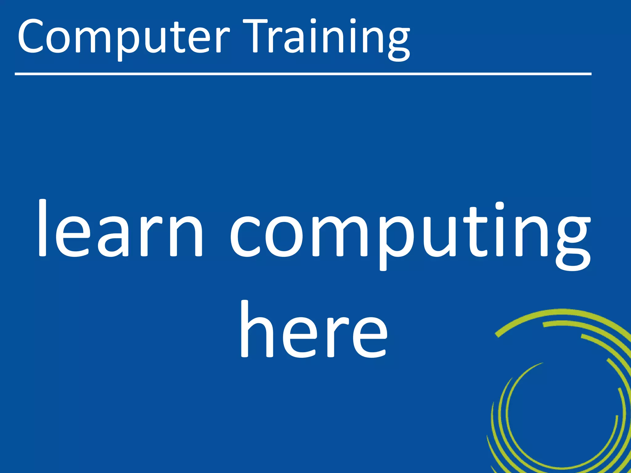 Computer Training | PPTX
