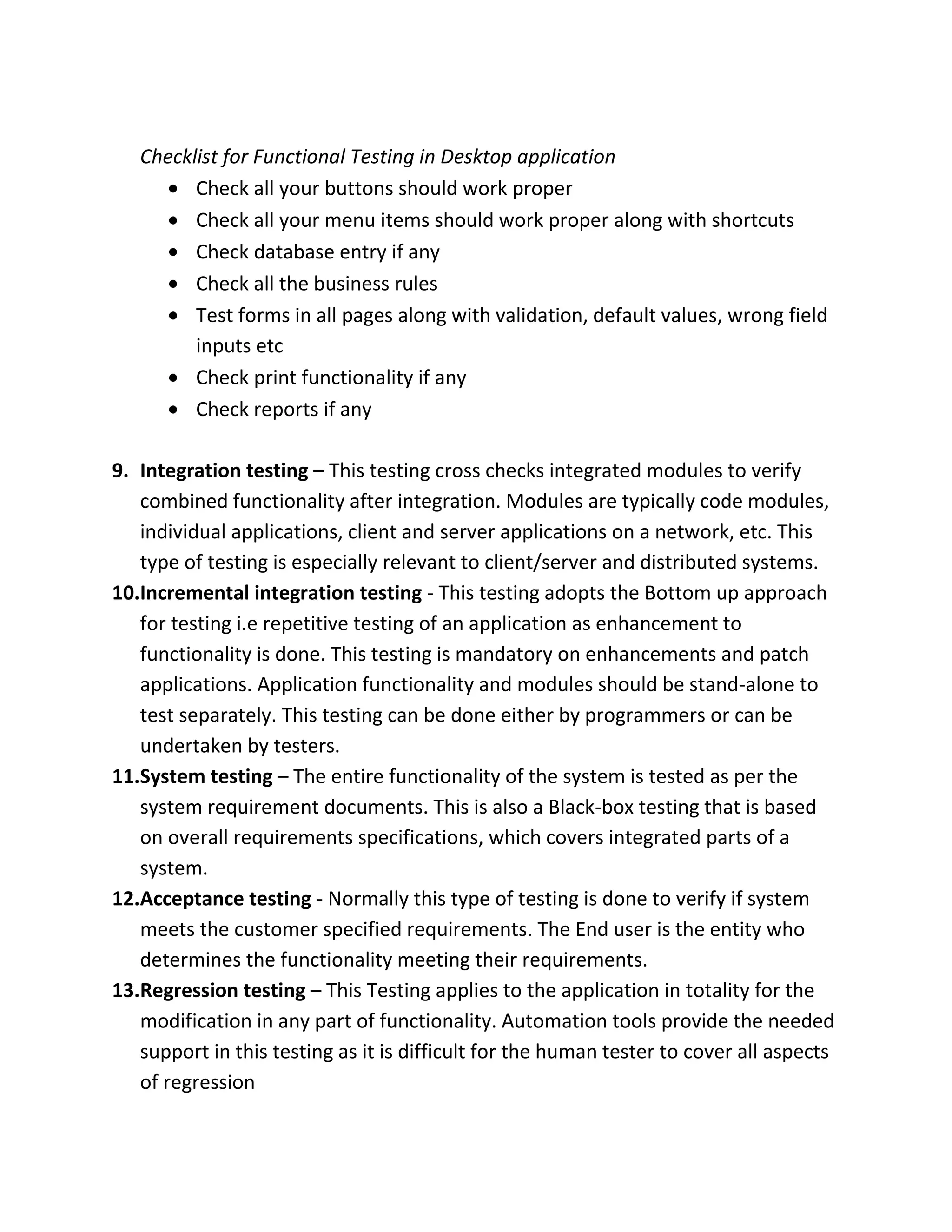 Window Desktop Application Testing | DOCX