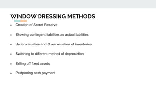 Window dressing | PPT