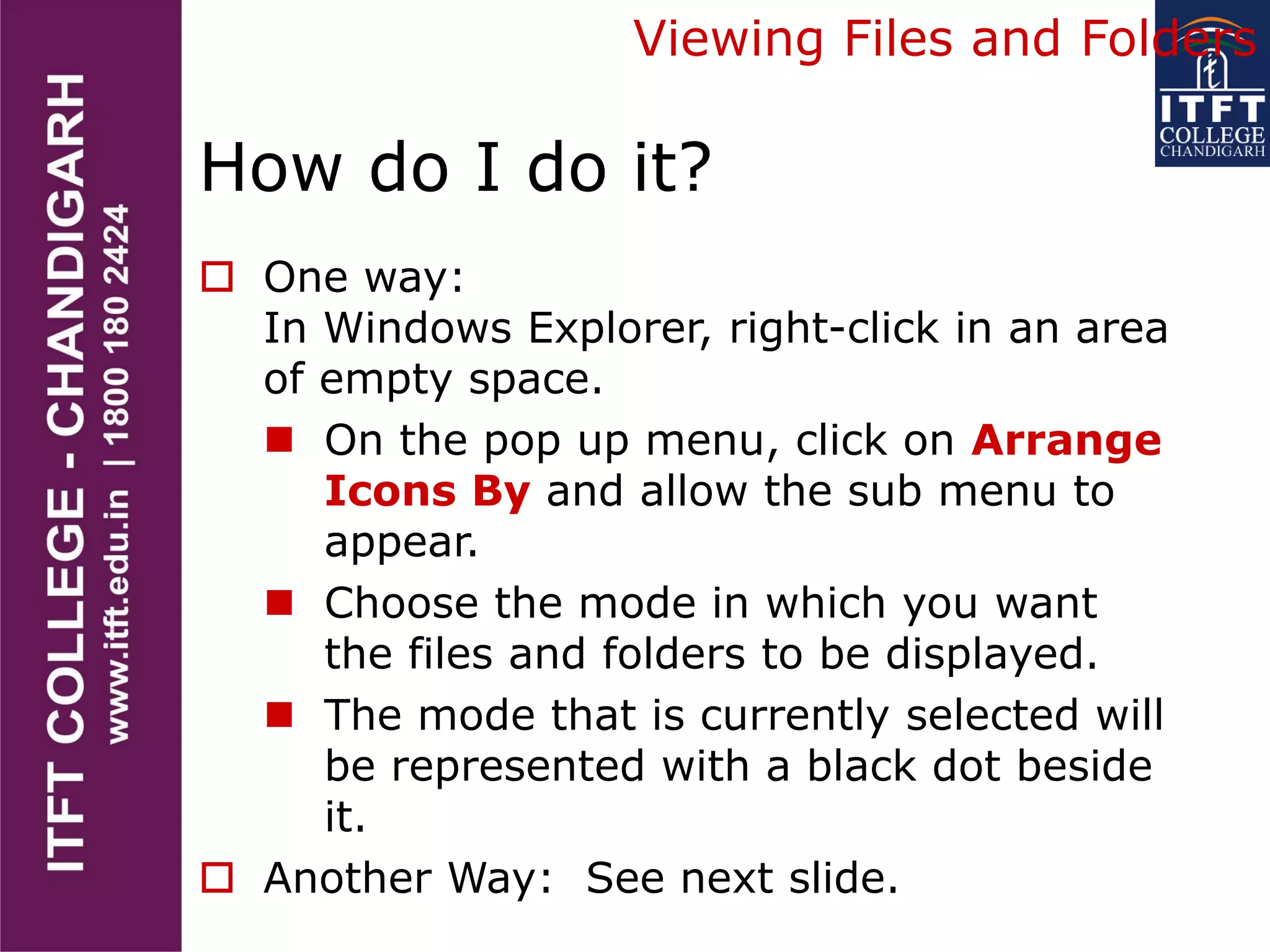 ITFT - Window explorer | PDF