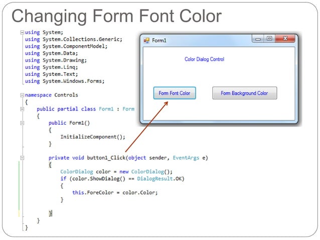 Windowforms controls c# | PPTX | Operating Systems | Computer Software and Applications