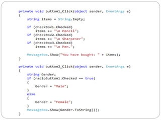 Windowforms controls c# | PPT
