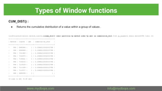 Window functions in MySQL 8.0 | PDF