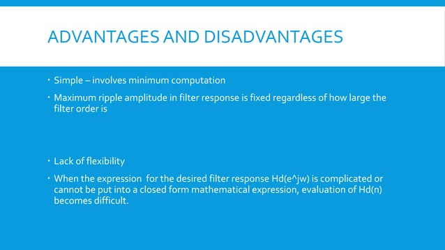 Windowing techniques of fir filter design | PPTX | Digital Audio | Computer Software and ...