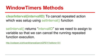 Window object methods (timer related) | PPT