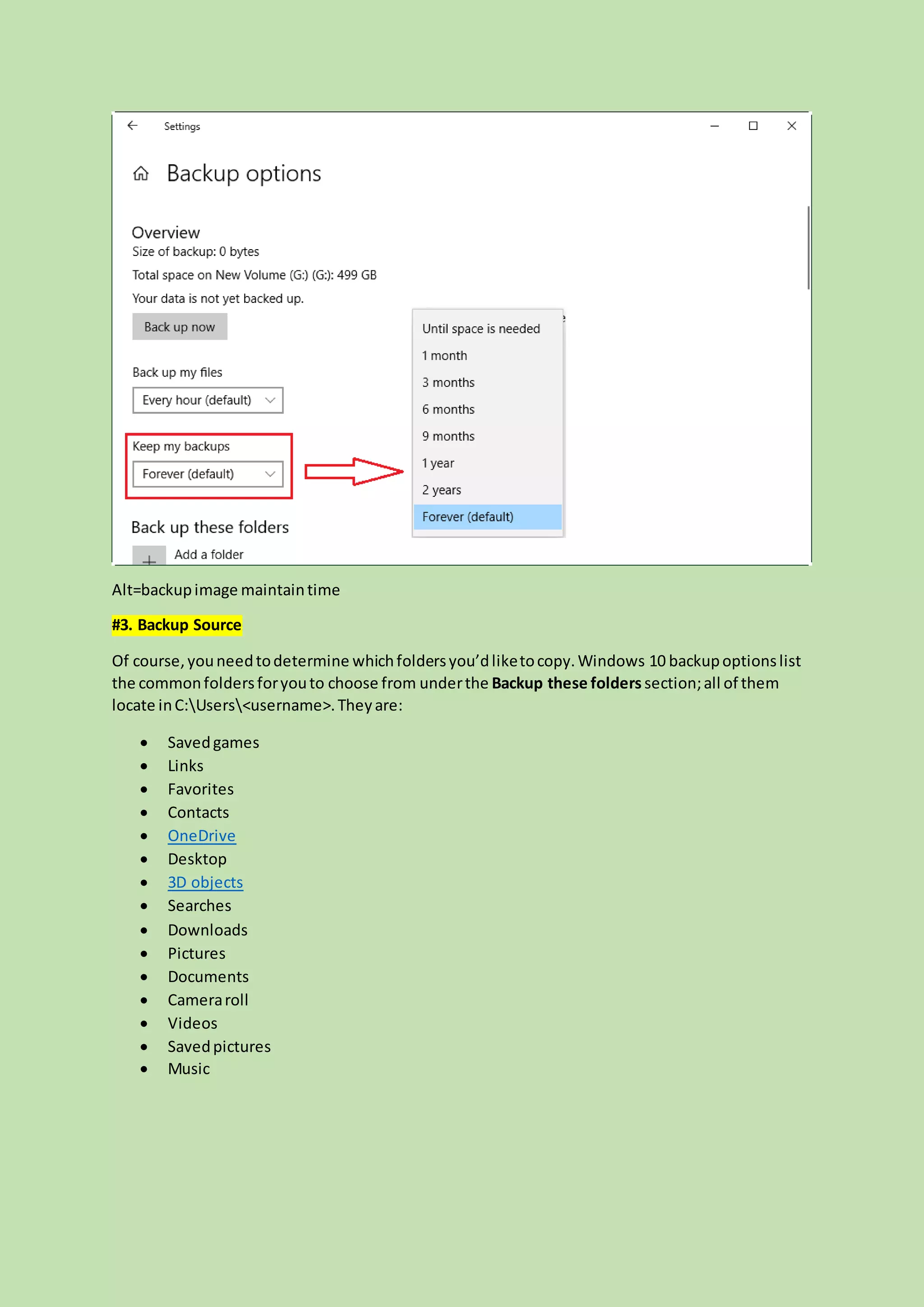 Windows 10 backup options | DOCX | Operating Systems | Computer Software and Applications