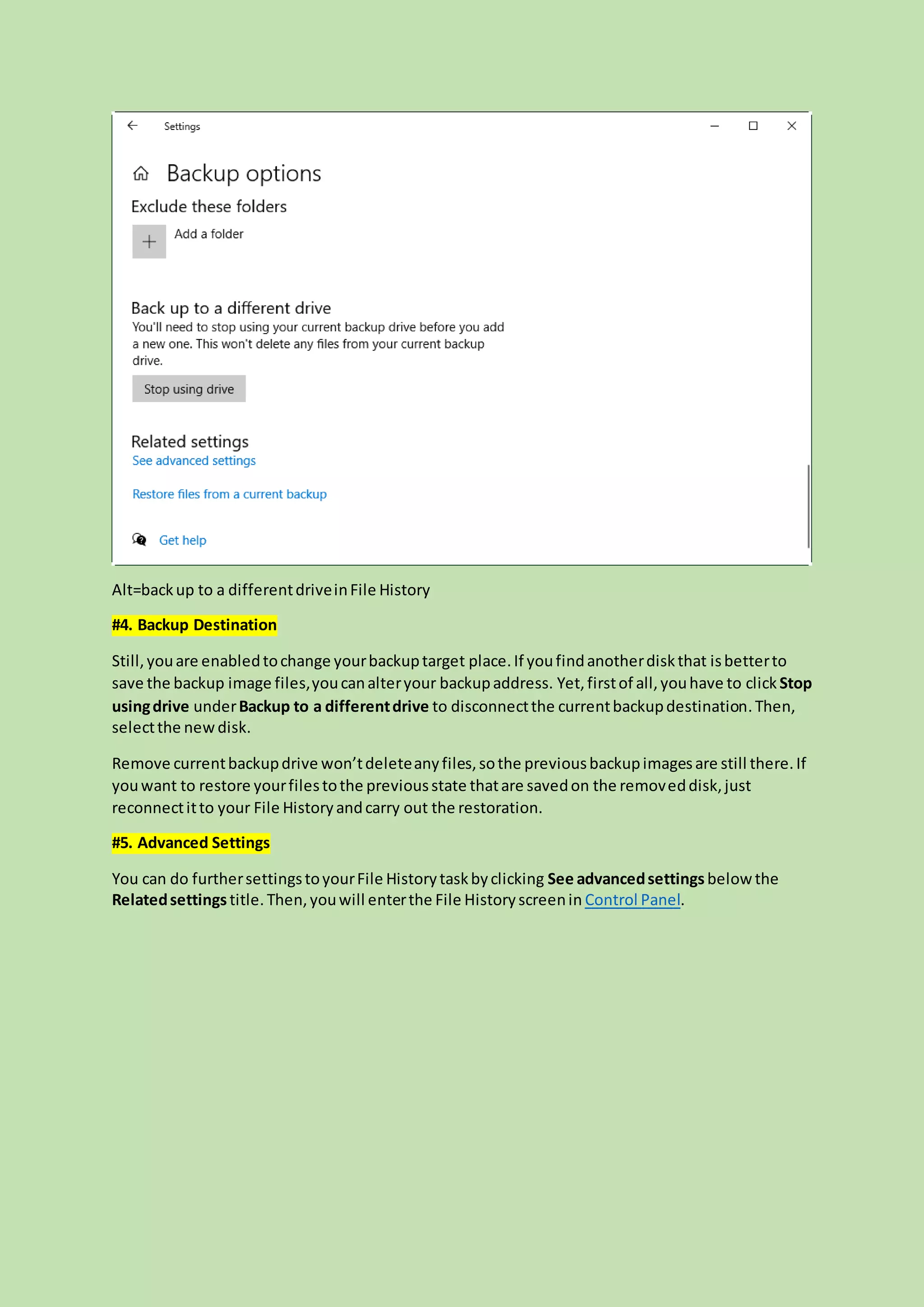 Windows 10 backup options | DOCX | Operating Systems | Computer Software and Applications