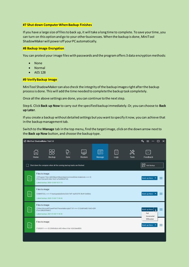 Windows 10 backup options | DOCX | Operating Systems | Computer Software and Applications
