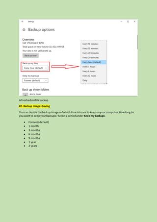 Windows 10 backup options | DOCX | Operating Systems | Computer ...
