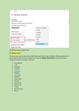 Windows 10 backup options | DOCX