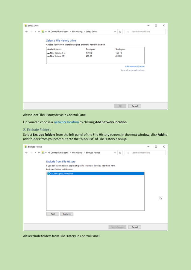 Windows 10 backup options | DOCX | Operating Systems | Computer Software and Applications