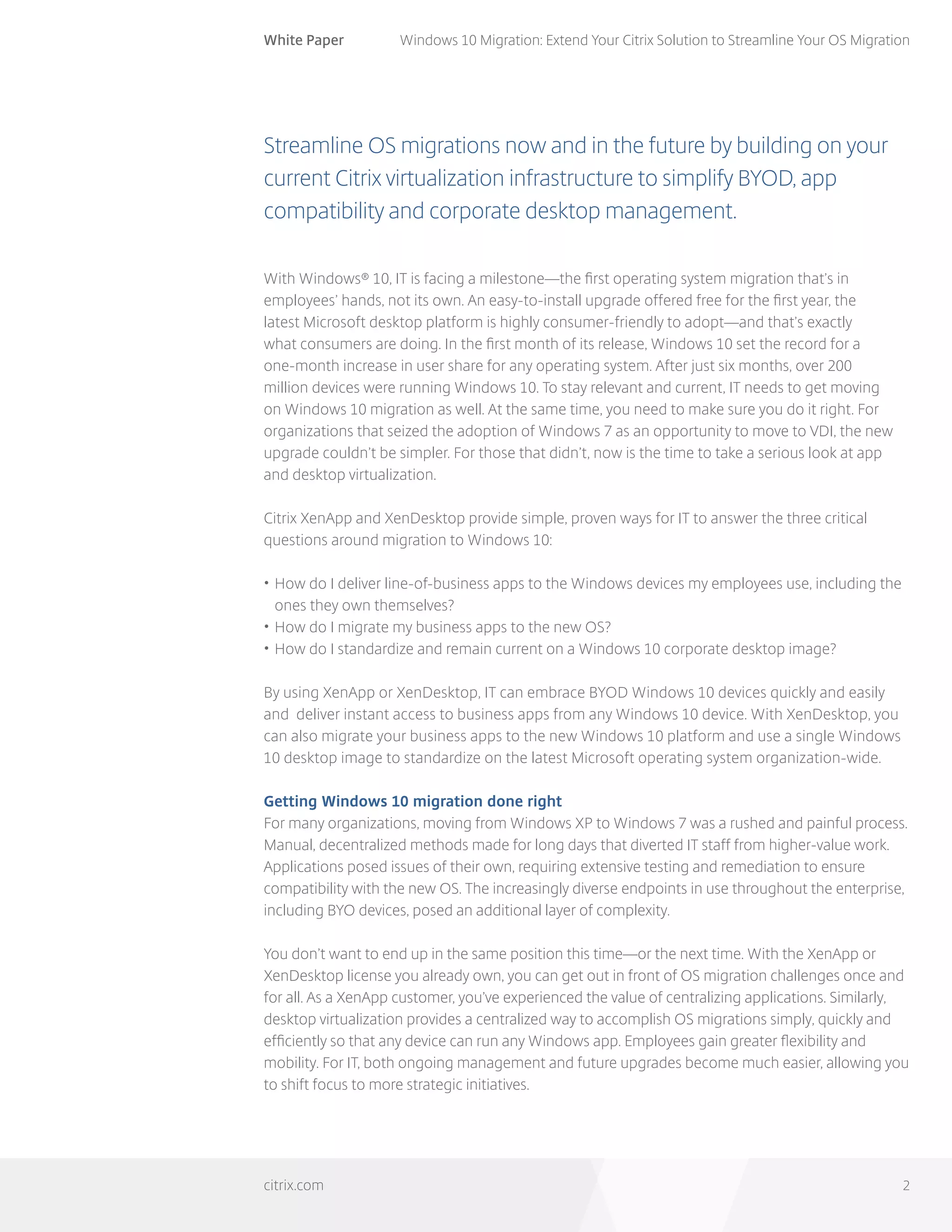 Windows 10 Migration: Extend Your Citrix Solution to Streamline Your OS ...