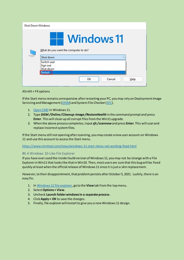 windows 11 bugs errors issues problems | DOCX | Operating Systems | Computer Software and ...