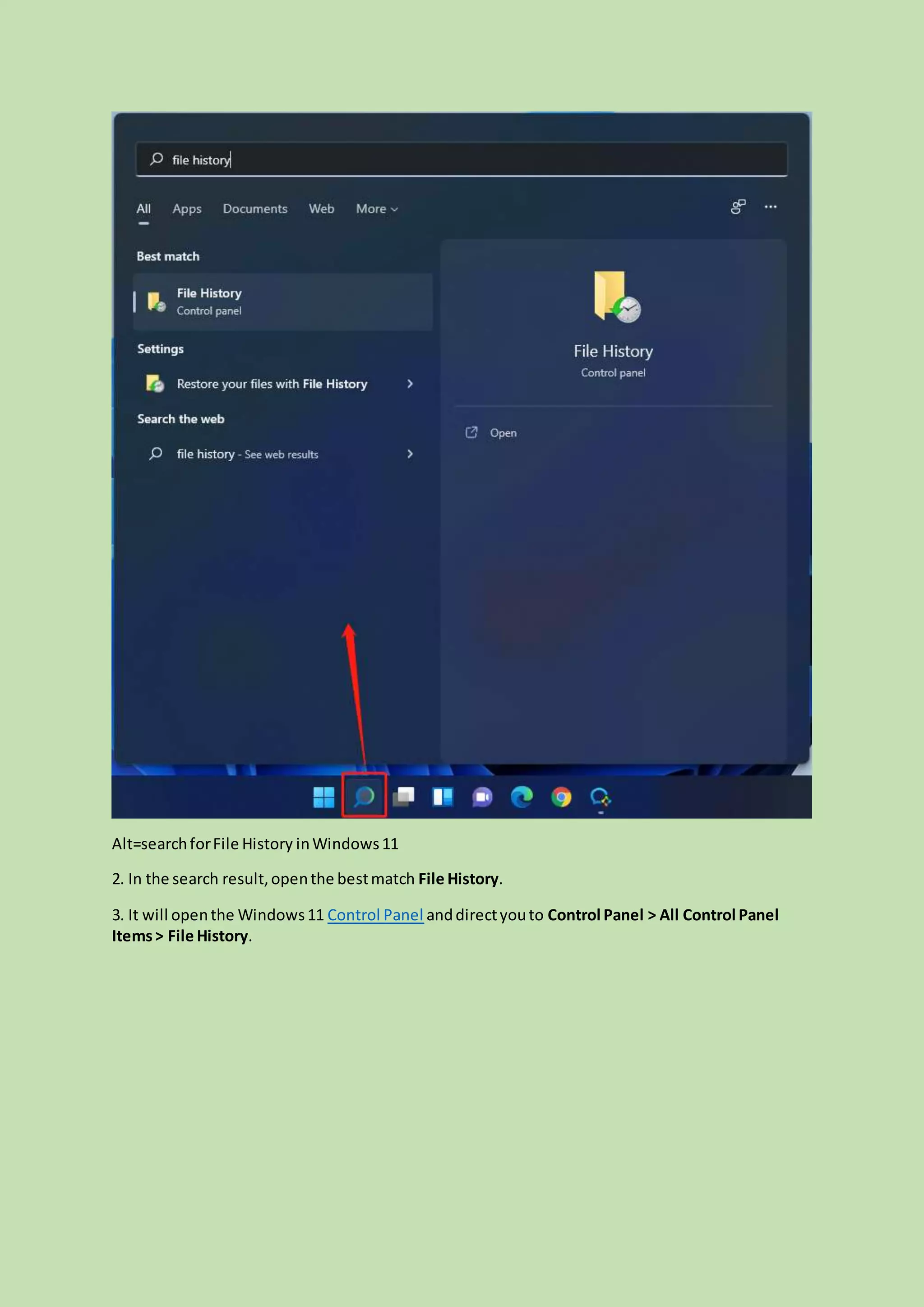 Windows 11 file history | DOCX