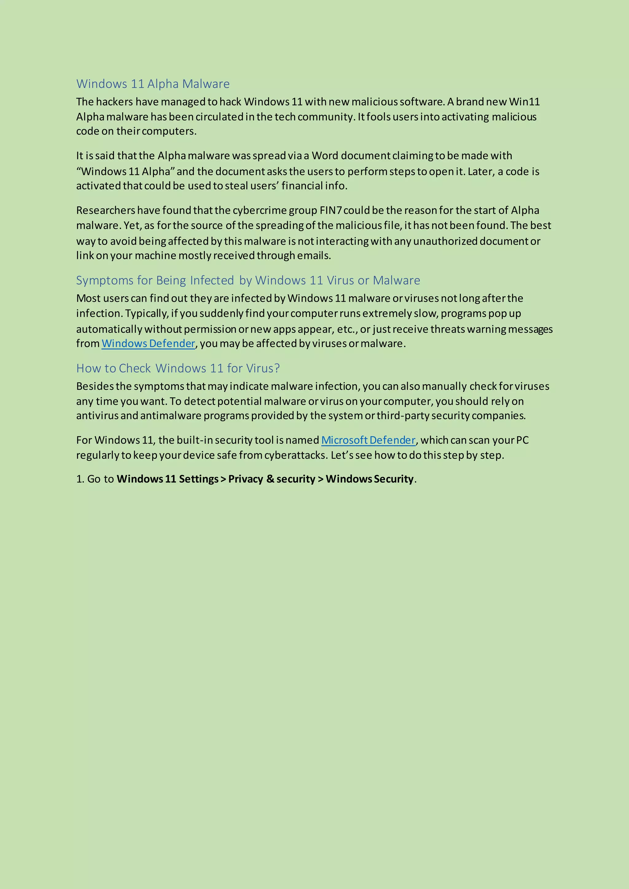 Windows 11 virus | DOCX