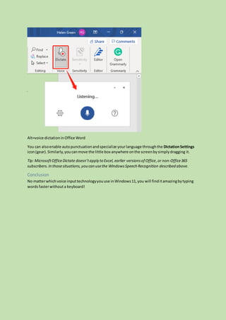 Windows 11 voice input | DOCX