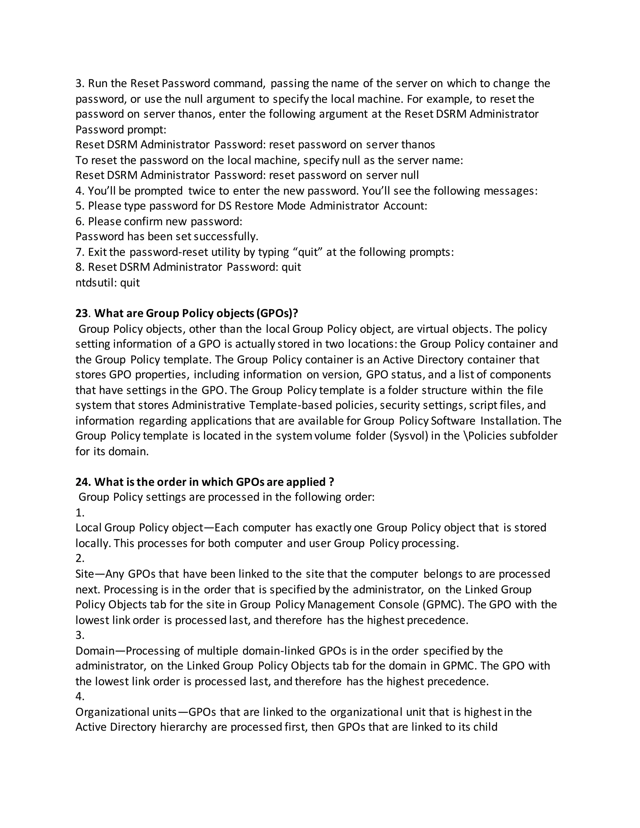 Windows server Interview question and answers | PDF