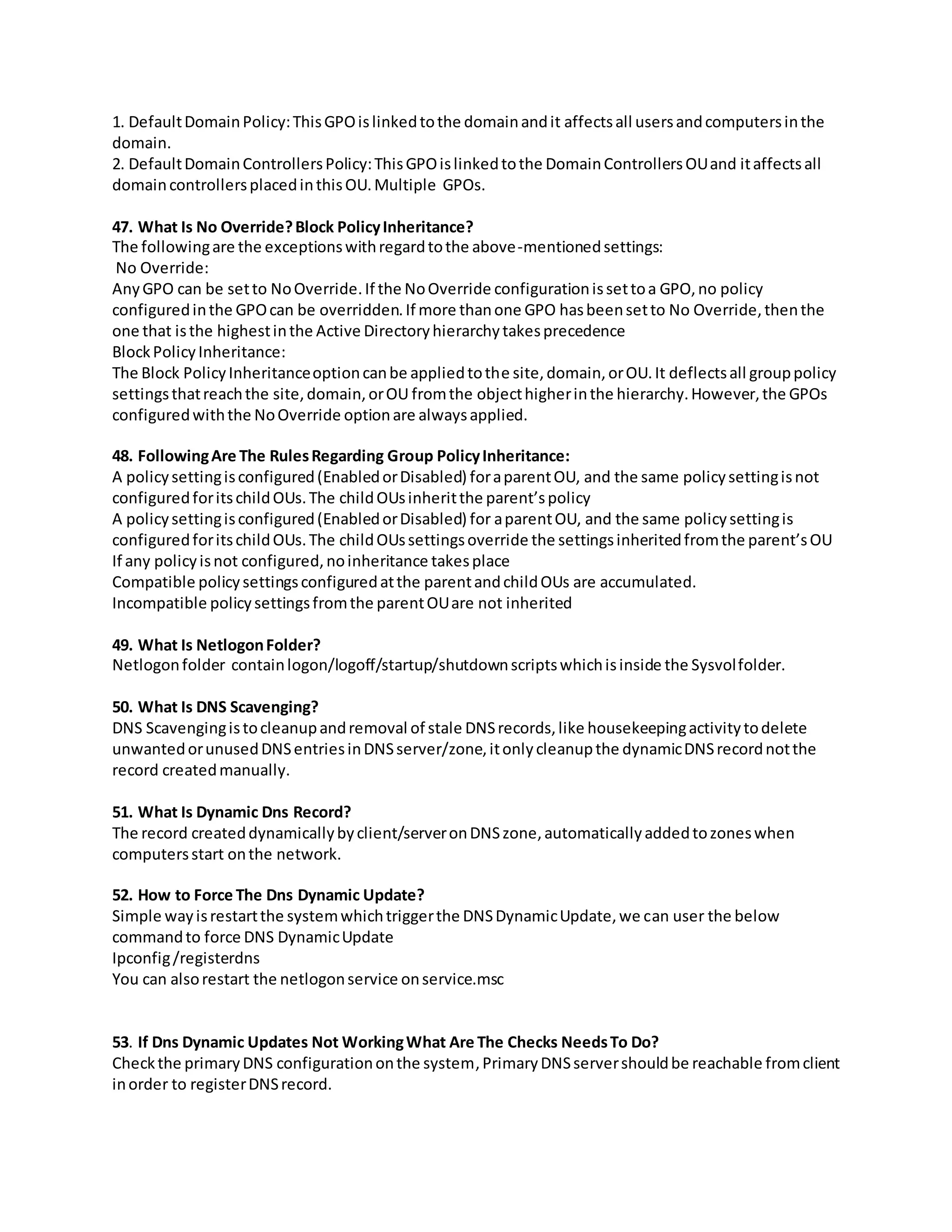 Windows server Interview question and answers | PDF