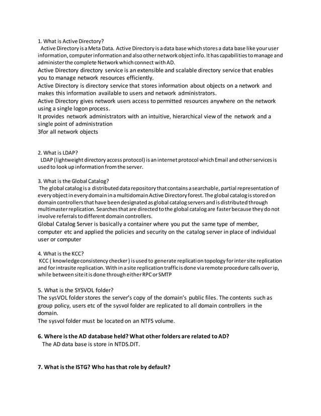 Windows server Interview question and answers | PDF