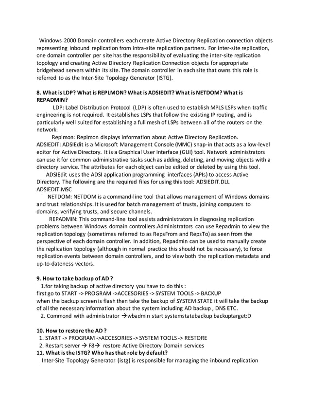 Windows server Interview question and answers | PDF