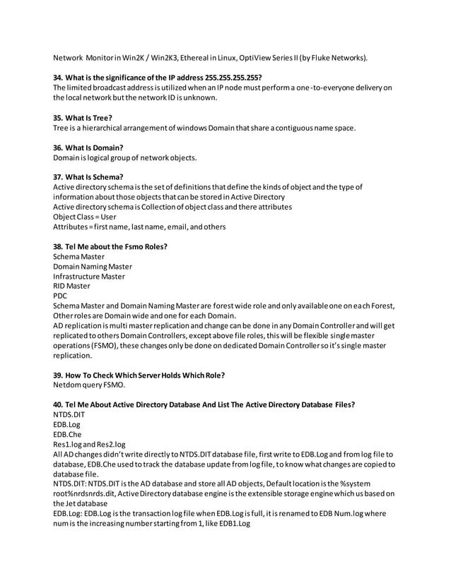 Windows server Interview question and answers | PDF