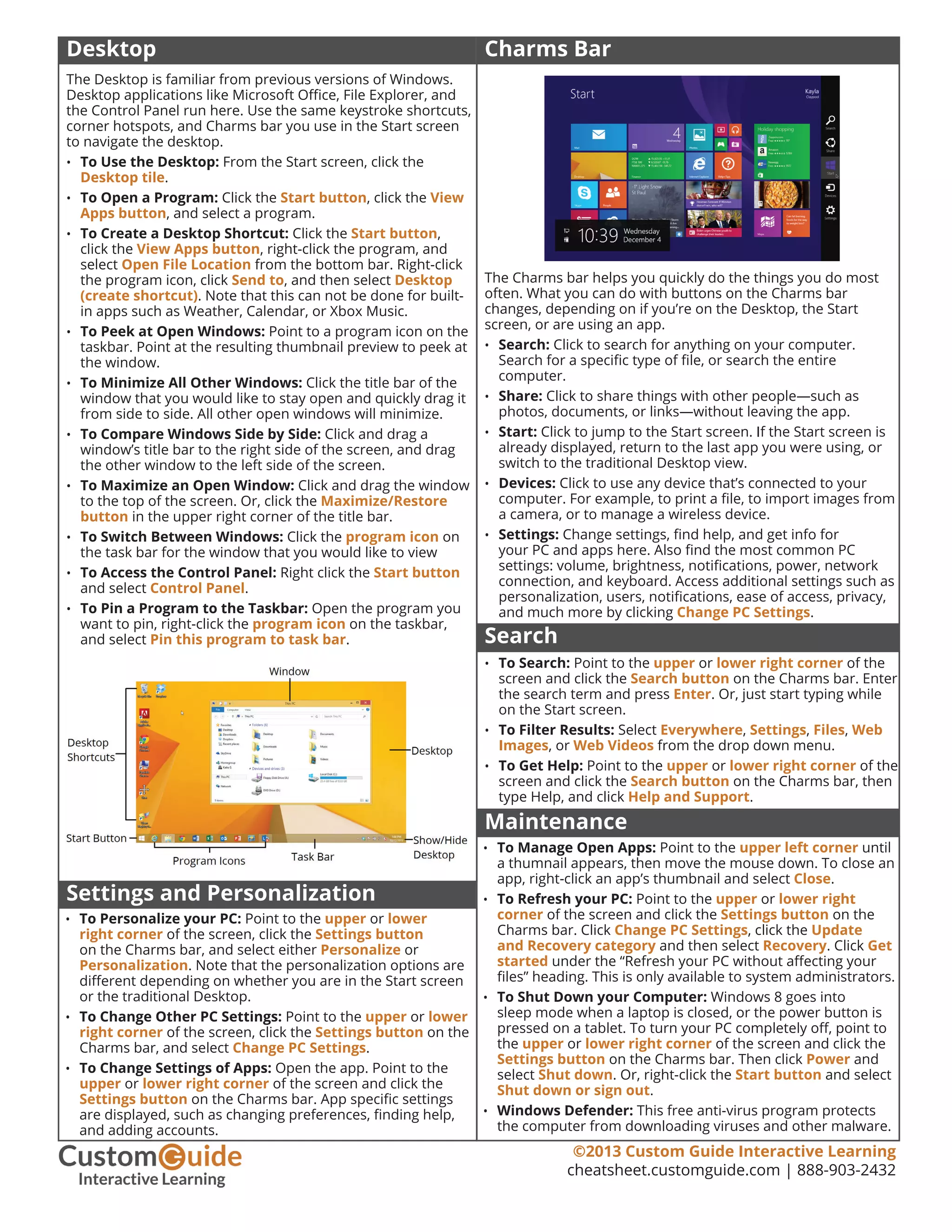 Windows 8-cheat-sheet | PDF