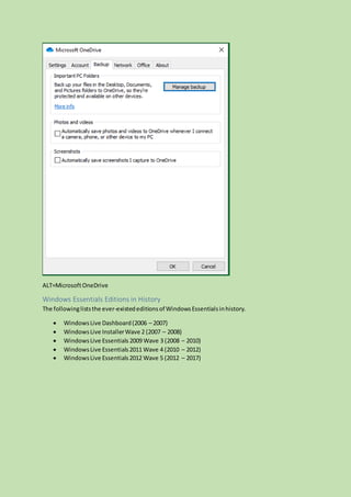windows essentials | DOCX