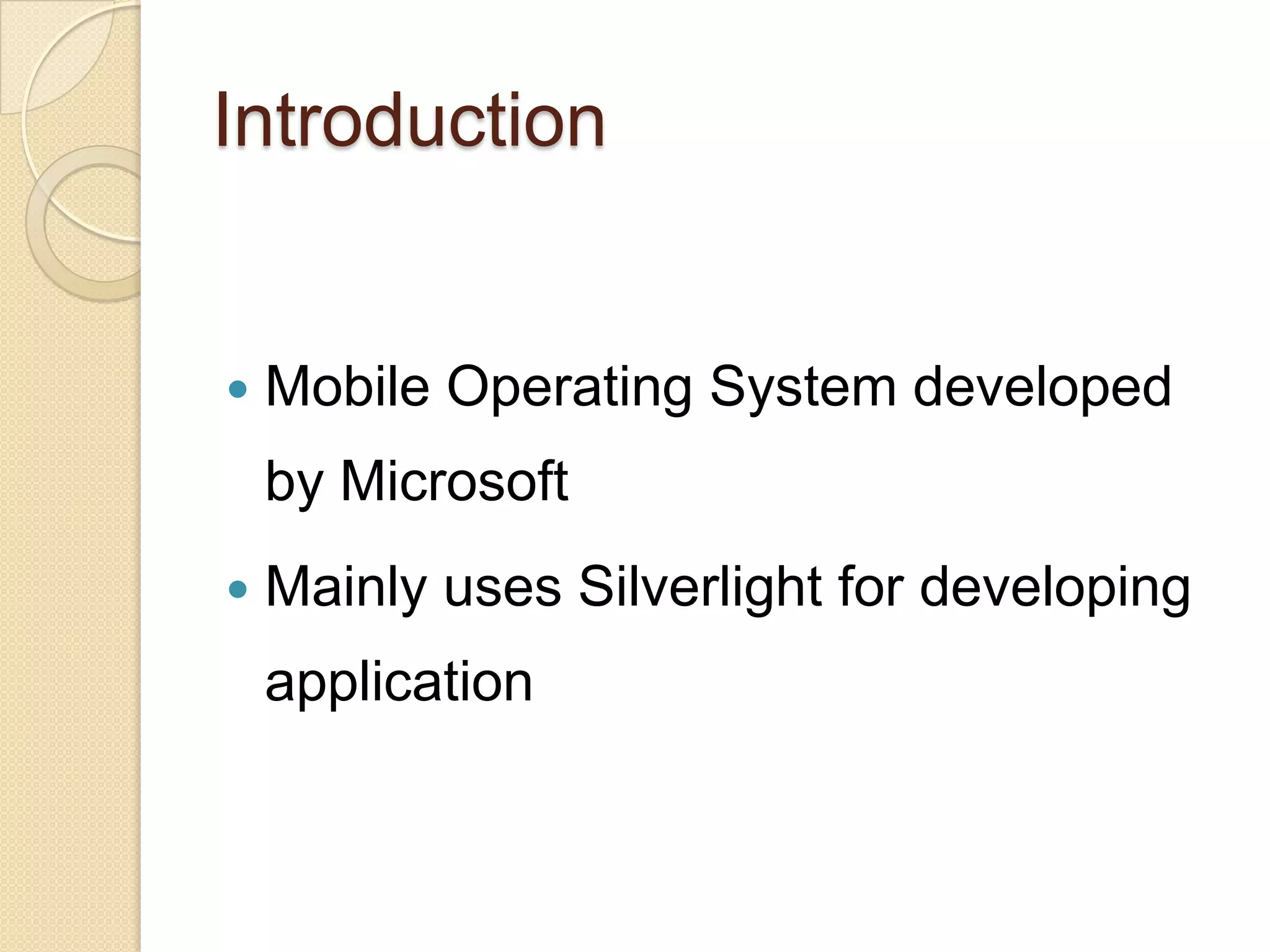 Windows phone-7- Introduction | PPT