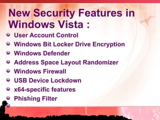 Windows Vista Security | PPT