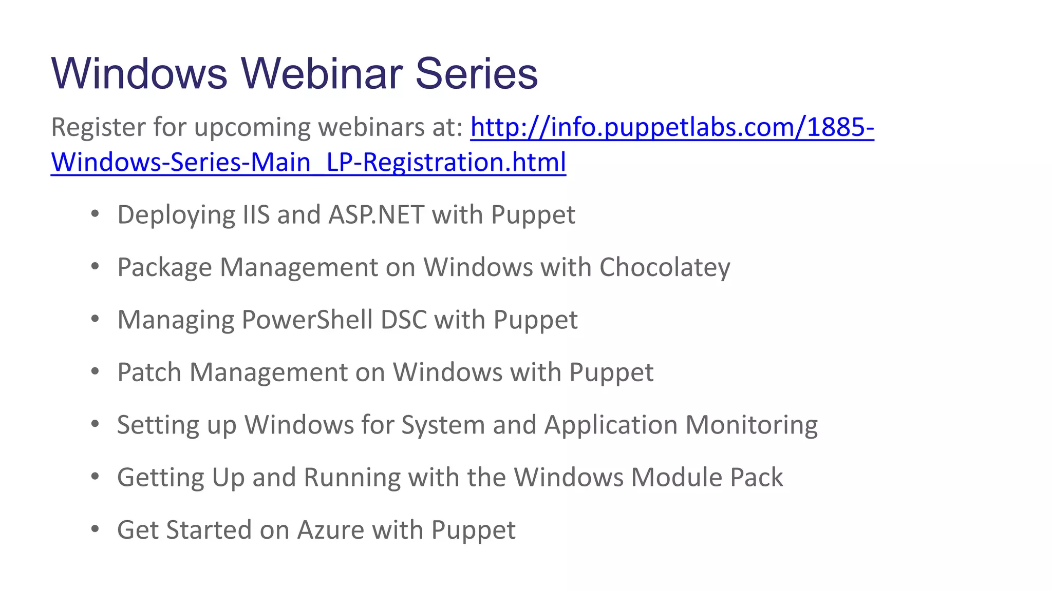 Deploying IIS and ASP.NET with Puppet | PPTX | Cloud Computing | Internet