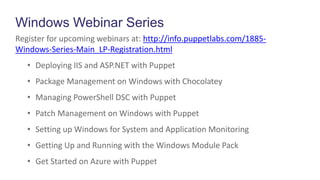 Deploying IIS and ASP.NET with Puppet | PPTX