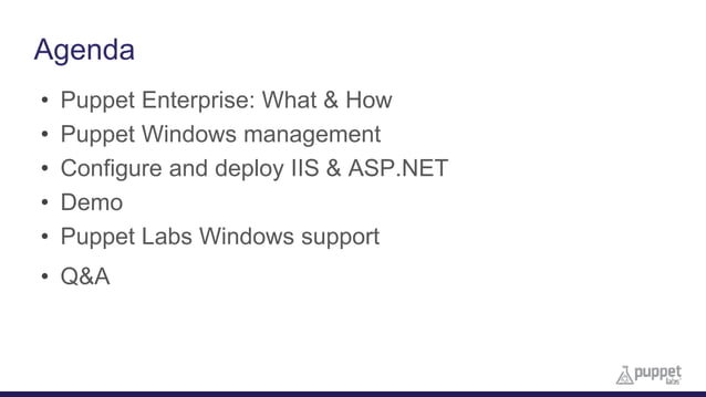 Deploying IIS and ASP.NET with Puppet | PPTX | Cloud Computing | Internet