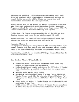 Sekilas tentang Windows 10 | DOCX