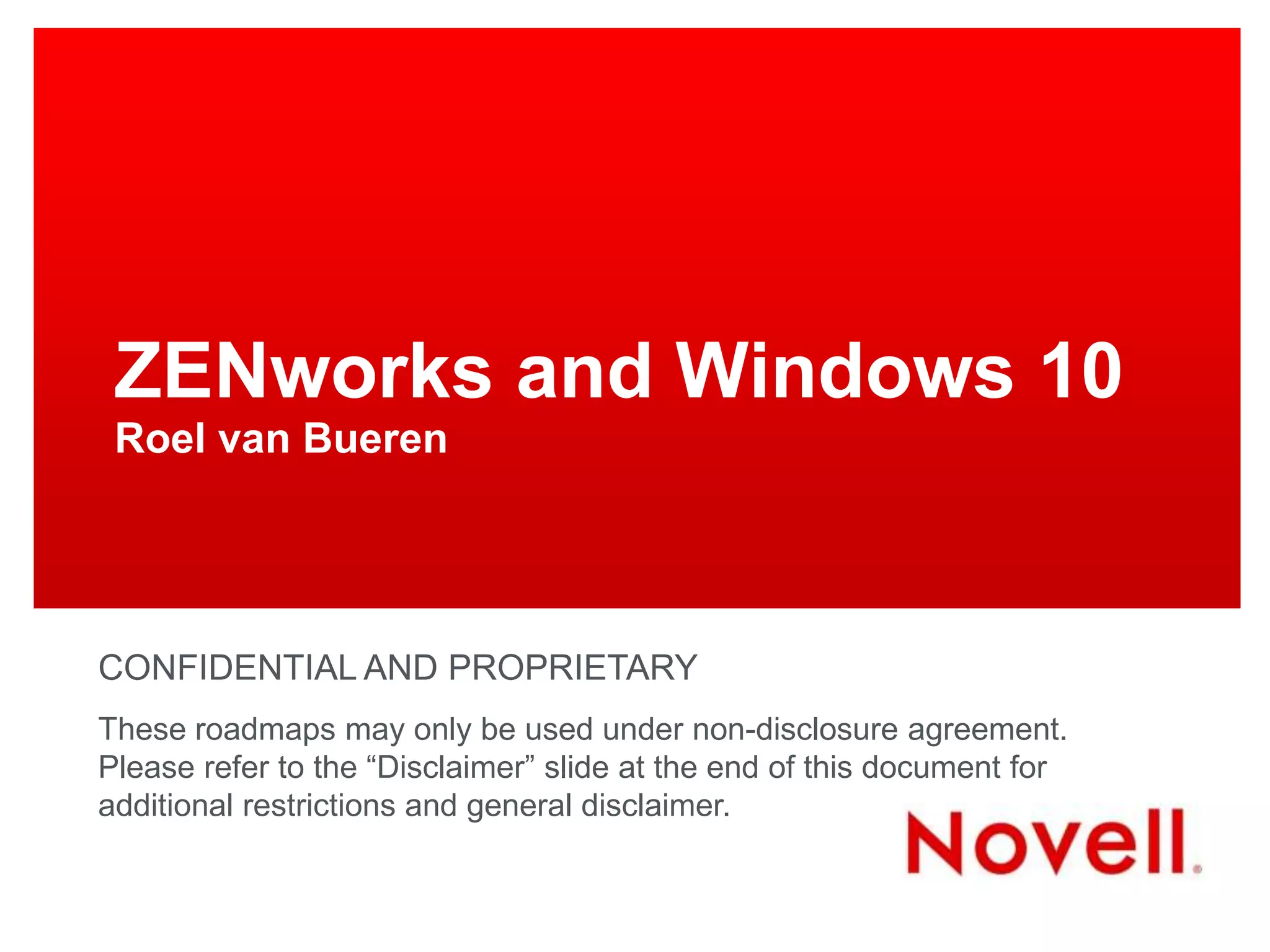 ZENworks Configuration Management and Windows 10 | PPT