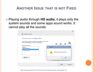 Windows 10 audio error | PPT
