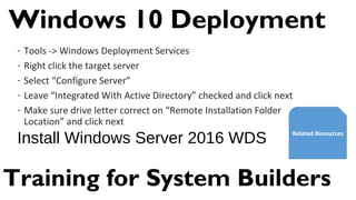 Windows 10 deployment training for system builders | PPT