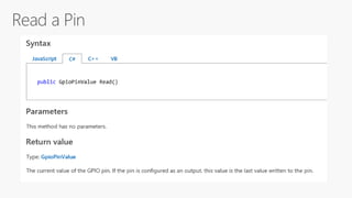 Windows 10 ioT core and the Raspberry Pi 2 | PPT