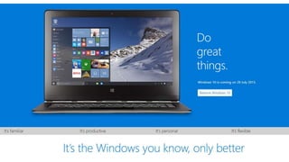 Windows 10 overview | PPTX