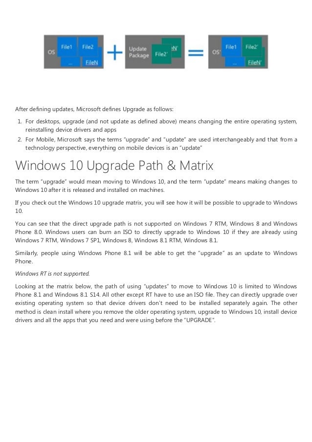 Windows 10 upgrade path and process