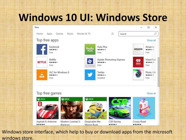 Windows 10 Main User Interface (UI) | PPTX