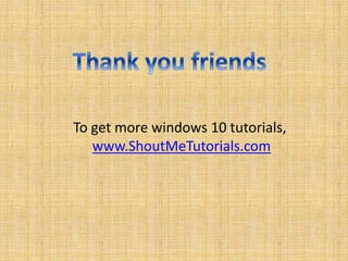 Windows 10 Main User Interface (UI) | PPTX