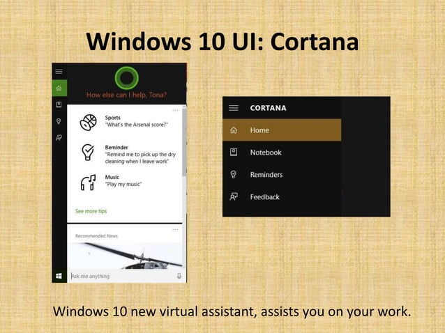 Windows 10 Main User Interface (UI) | PPTX