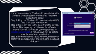 how to clean install windows 11 installation | PPTX