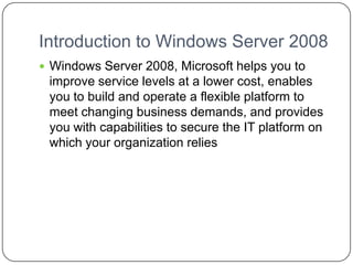 Windows 2008 basics | PPT