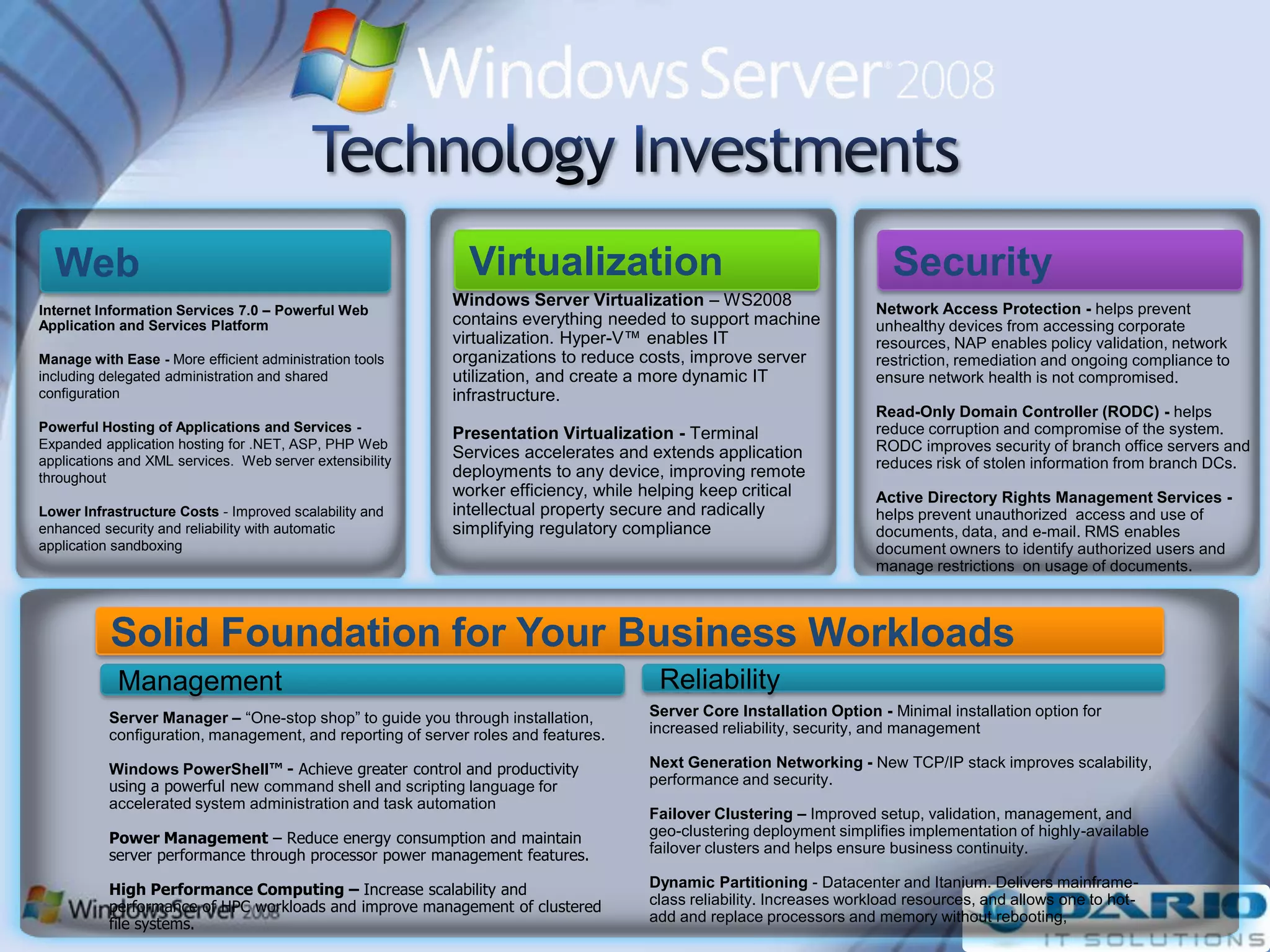 Windows 2008 Overview | PPTX
