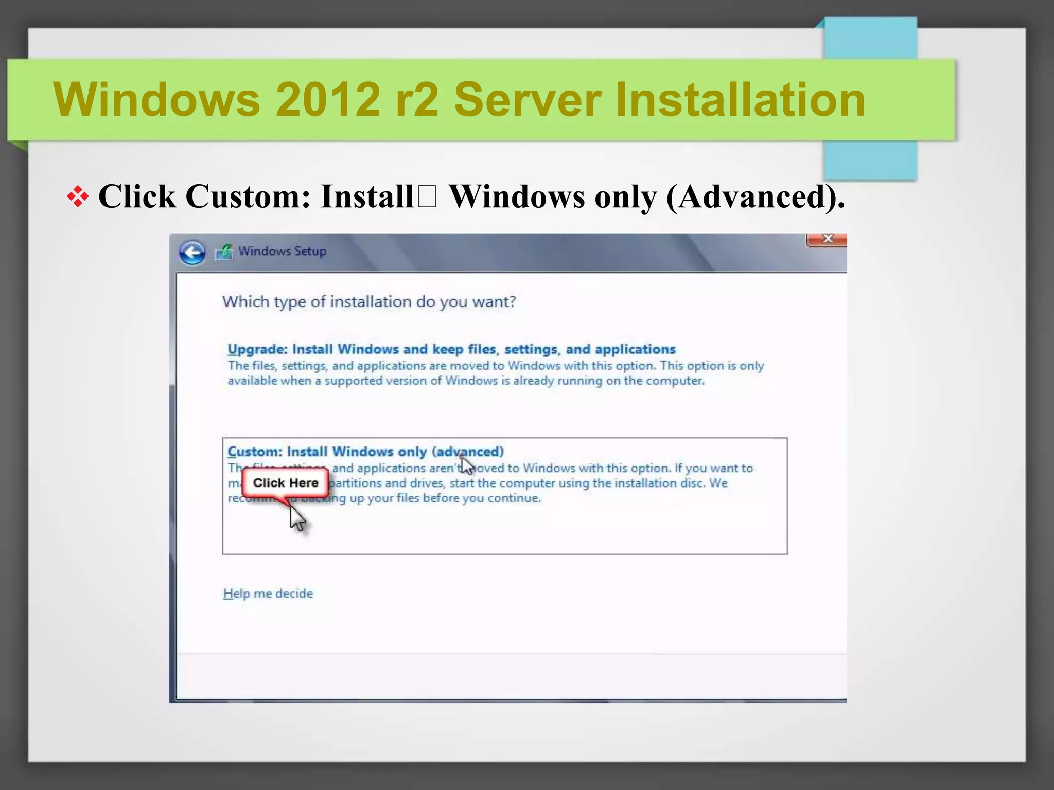 Windows 2012 r2 server installation | PPTX